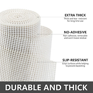 TJWODO Shelf Cabinet Liner,Drawer Liners Non Adhesive Easiest Install Mat, Strong Grip Bottom,Easy Clean Non Slip Shelving Liner for Kitchen Cabinets,12" x20'