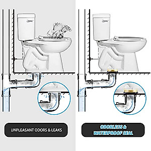 MENNTY Toilet Flange with Wax Ring for Toilets Replacement Kit Includes Bolts PVC Toilet Flange Repair Kit for 3" or 4" Pipes, Fit Toilet Install & Repair