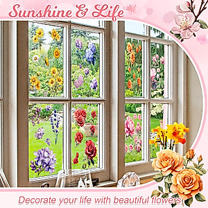 Cysincos Rub on Transfer for Crafts and Furniture,Iron on Transfers Stickers for Wood DIY Craft Supplies (Flowers-9 pcs)