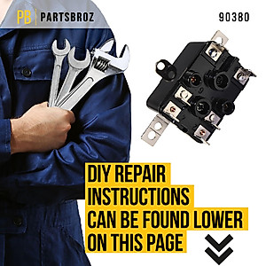 PartsBroz TJ690380 90-380 90380 Fan Relay - DIY eTips Included - Compatible White Rodgers - Replaces AP4485598 620537 92380 - Compact & Totally Enclosed Design - Coil Voltage 24 VAC 50/60Hz