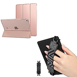 MoKo Case Fit 2018/2017 iPad 9.7 5th / 6th Generation + Security Hand-Strap for 6-8" Kindle eReaders Fire Tablet