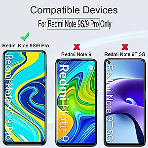 Ibywind Screen Protector For Redmi Note 9S/9 Pro,with 2Pcs Tempered Glass,1Pc Camera Lens Protector,1Pc Backing Carbon Fiber Film [Fingerprint Reader,Easy to install]