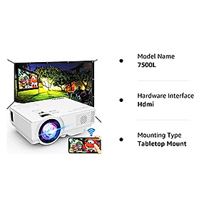 Projector with WiFi, 2023 Upgrade 8500L [100" Projector Screen Included] Projector for Outdoor Movies, Supports 1080P Synchronize Smartphone Screen by WiFi/USB Cable for Home Entertainment