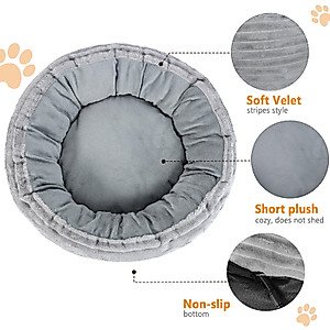 Heated Cat Bed for Indoor Cats, 20’’ Electric Cat Heated Bed Pet Warming Bed for Cats and Small Dogs, Washable Calming Round Donut Pet Bed with Heating Pad, Indoor Use