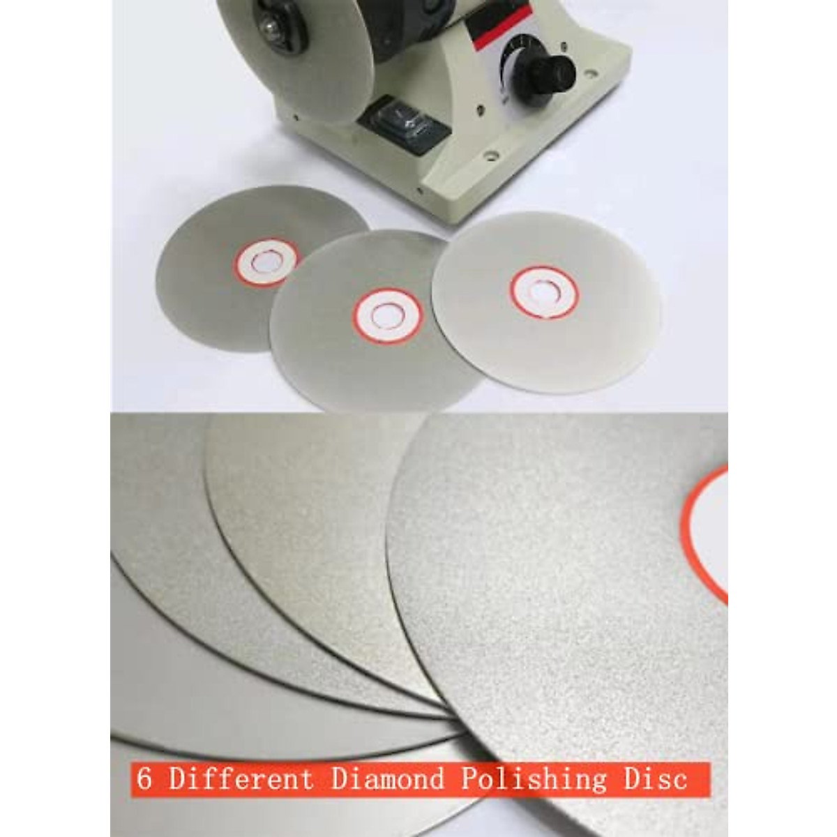 Diamond Polishing Disc Set 6 PCS, ENLAYER 6Inch Diamond Flat Lap 80/400/600/800/1500/3000 Grit Wheel Lapping Grinding Disc Tool for Cutting or Sanding Stone and Glass (6)