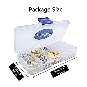 Vivixin 1080pcs Earring Backs, Earring backings, Earring Safety Back Pads backstops Stopper, Clear Rubber Bullet Shape Butterfly Plastic Secure Earring kit (10styles)