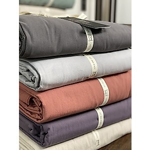 Get Bed Ready Stone Washed Cotton Casual Duvet Cover Set Solid Color Relaxed Modern Style Bedding Natural Wrinkled Lived-in Look (Nude, King)