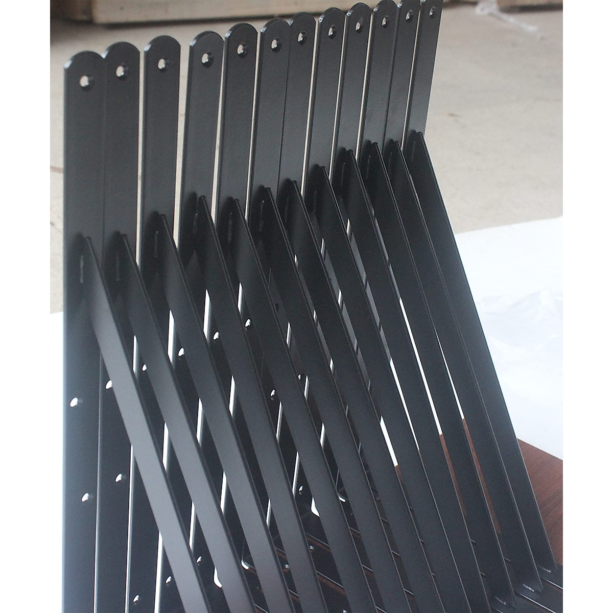 20 Pack L22" x H 12" Black Heavy Duty Shelf Brackets with Screws Metal Shelf Brackets Shelf Support Angle Brackets for Shelves L Brackets Heavy Duty Floating Shelf Brackets