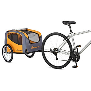 Schwinn 13-SC315 Rascal Bike Pet Trailer, For Small and Large Dogs, Lightweight, Tow with Bicycle, Up to 50 lbs. Small, Orange/Grey