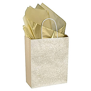 UNIQOOO 100 Sheets Metallic Gold Foil Gift Tissue Paper Bulk, Recyclable Durable for Gift Bags Box Gift Wrapping DIY Craft, Wedding Birthday Party Favor Decor, Shredded Filler, Pinata, 20X14in
