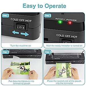 Laminator,A3/A4/A5/A6 Laminator Machine 11x17,90s Fast Warm-Up,4 in 1 Laminating Machine with Cutter,Protractor,Corner Rounder,Thermal Laminator with 20 Laminating Pouches for Home Office School Use