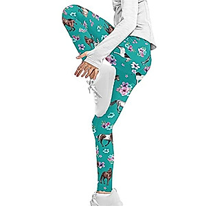 BYCHECAR Little Girls Leggings Active Pants Size 8-9 Horse Flower Kids Clothes for Gymnastics Sport Workout Yoga Dance Leggings Stretchy Cozy Tights