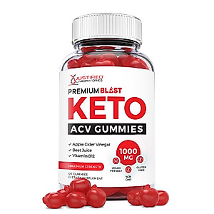 Justified Laboratories Premium Blast Keto ACV Gummies 1000MG with Pomegranate Juice Beet Root B12 60 Gummys