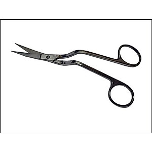 6 Inch Stainless Steel Applique Duckbill Scissors Blade with Offset Handle & 6 Inch Machine Embroidery Double Curved Scissors Bundle