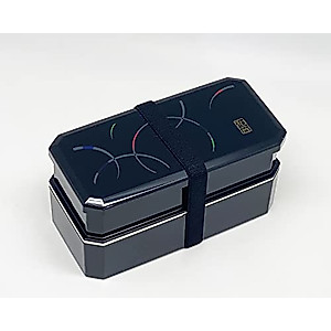 OSK 1 X Cool Japanese Bento Lunch Box with Belt, Bag Chopsticks - Waon Black