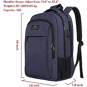 MATEIN Laptop Backpack,Slim Travel Backpack with Laptop Compartment for Men Women,College Daypack Gift Computer Bag fits 15.6 Inch Notebook, Blue