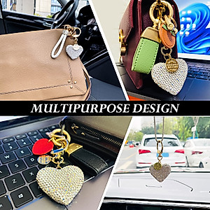 TX-INNO AUTO Crystal Car Keychain for Women with Sparkly Rhinestone Heart Shape Keychains Accessories, Cute keychain for Girls, Birthday Christmas Easter Valentines Day Mothers Day Gifts