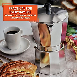 IMUSA Extra Large Aluminum Stovetop 12-cup Classic Italian and Cuban Espresso Maker, Silver