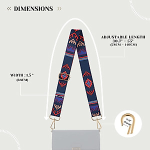 Auden Arctic Purse Strap Replacement for Crossbody Handbags, Comfortable, Vintage Style, Adjustable Length (30 to 55 inches)