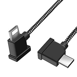 Hanatora 11.8 Inch USB C to iOS RC-N1 Remote Controller Cable for DJI Mavic 3/3 Classic,Air 2/2S,Mini 2/2 SE/3 Pro,Nylon 1FT OTG Long Tablet Extension RC Data Cord Accessories(iOS Connector)