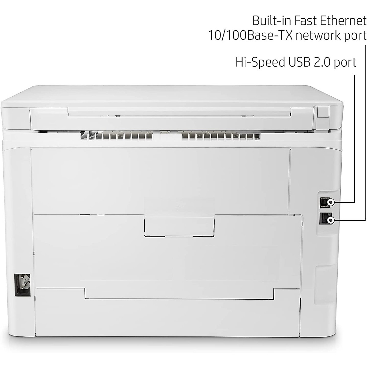 HP Color Laserjet Pro MFP M182nw All-in-One Wireless Laser Printer - Print Scan Copy - 17 ppm, 600 x 600 dpi, 256MB Memory, Photo Printing, 8.5 x 14, 2-Line LCD, Ethernet, White, Cbmou Printer Cable
