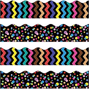 Bright Color Border Trim, 80ft Bulletin Board Borders, Poster Board Decorating Supplies, Decoration Strips for Bulletin Board Trim, Teacher Student use for Classroom Decor (2 Set)