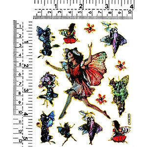 Stickers Glitter Pack 10 Sheets Cute Little Girl Fairy Heaven Cartoon Label Stickers Craft Art Scrapbooking Decorations Supplies for Teachers Students Girls and Boys (02)