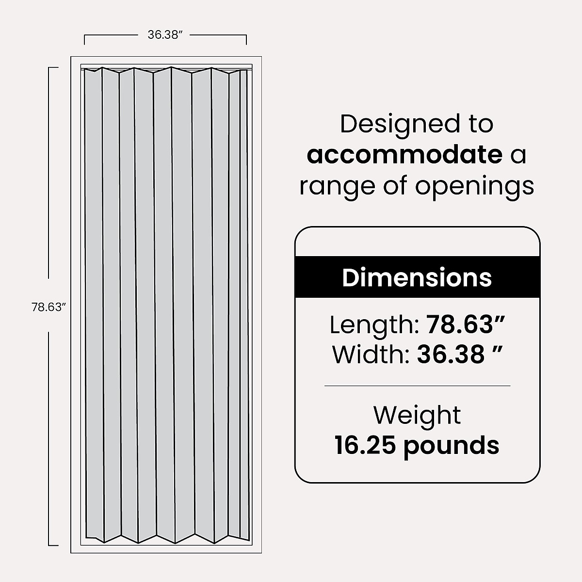 LTL Home Products OK4880H Oakmont Interior Accordion Folding Door, 48" x 80", White