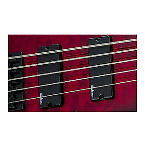 Jackson JS Series 5-String Concert Bass JS3VQ, Transparent Red Burst, Amaranth Fingerboard