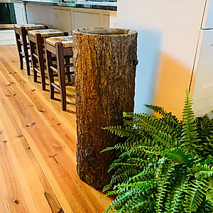 Country Corner 🌳 Woodland Country Rustic Tree Stump Garbage Bin. Unique Realistic Log Trash Can.