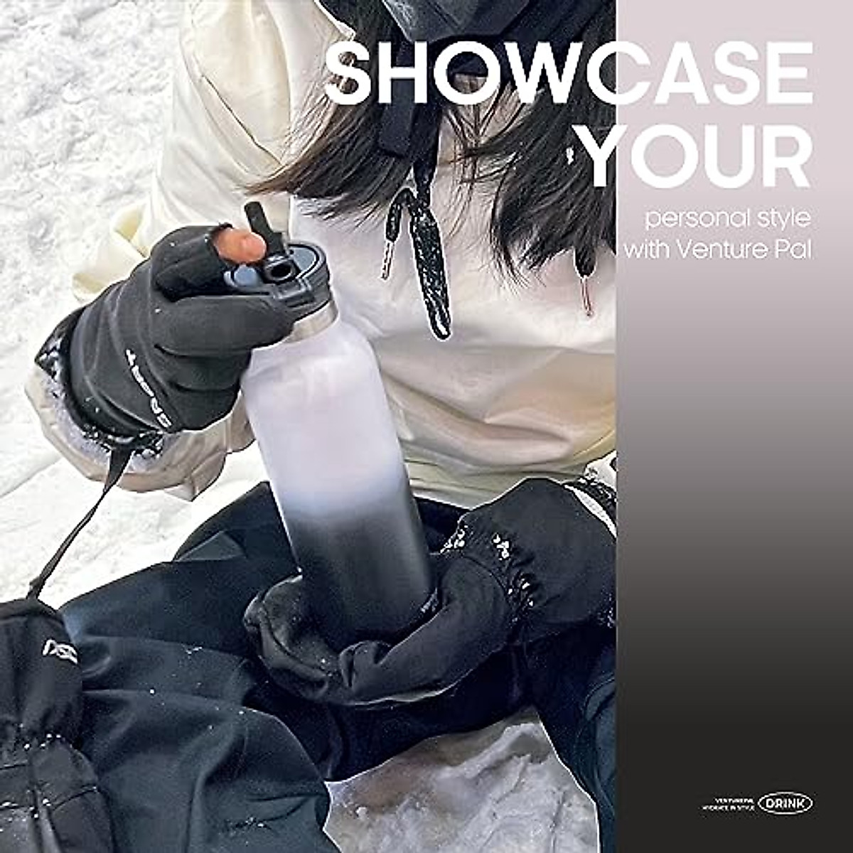 Venture Pal 17 oz Vacuum Insulated Water Bottle - Stainless Steel Thermo Jug with Straw Lid & Portable Carrying Handle - Leak Proof Water Jug for Men and Women