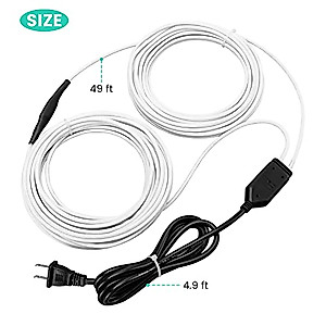 Soil Heating Cable, 49 ft Electric Soil Warming Cable for Garden, Soil, Cold Frame, Keep Soil Warm