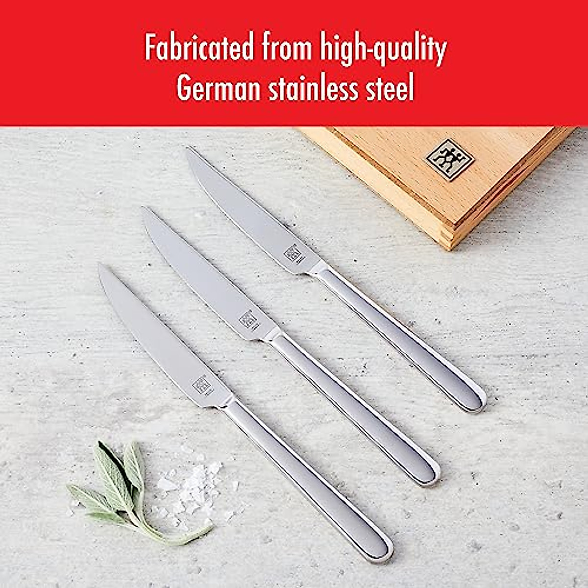 ZWILLING Razor-Sharp Steak Knives set of 8, German Engineered Informed by 290+ Years of Mastery, Silver
