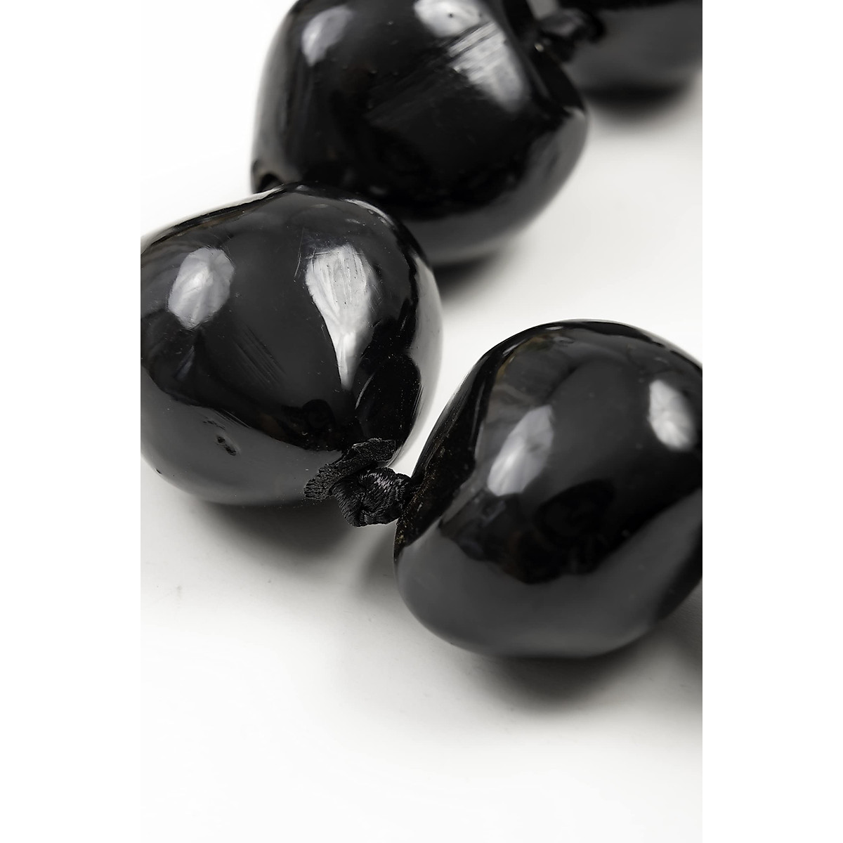 Aloha Outlet Black Kukui Nut Lei Necklace - 6 pack