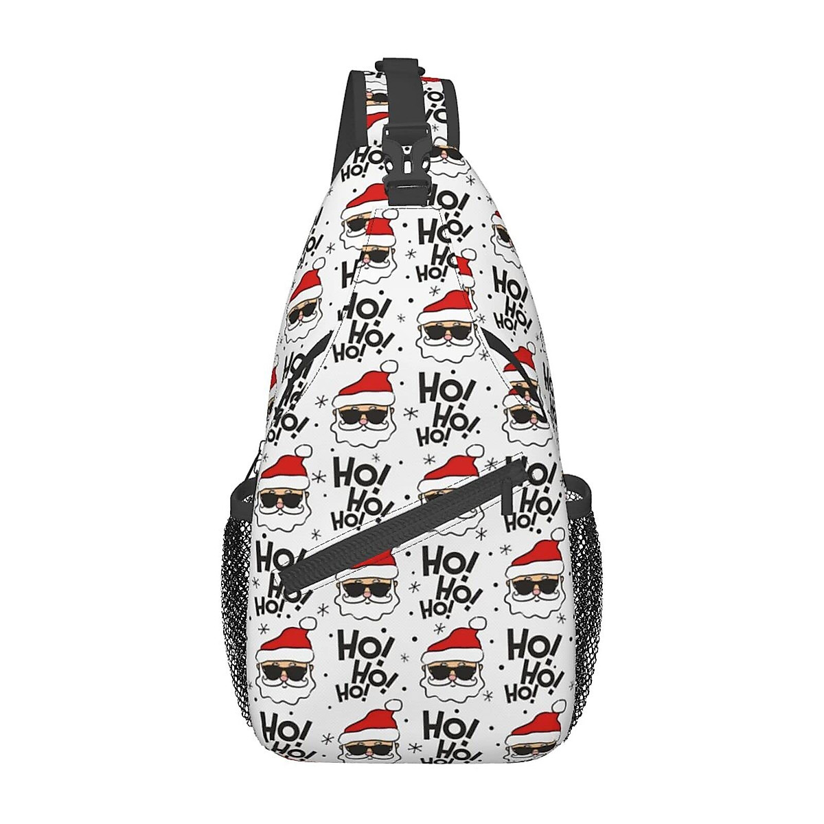 JSHXJBWR New Year Pattern With Santa Claus Ho Ho Ho Chest Bags Holiday Xmas Crossbody Sling Bag Travel Hiking Backpack Casual Shoulder Daypack For Adults Women Men