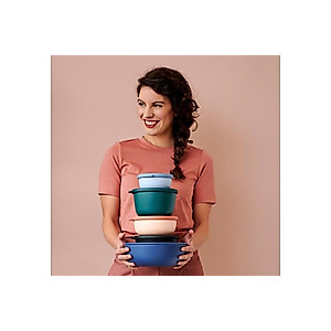 Mepal, Cirqula Set of 4 Multi Food Storage and Serving Bowls with Lids, Food Prep Containers, Deep, Nordic White,1 each: (17oz, 34oz, 68oz, 101 oz), 1 Set