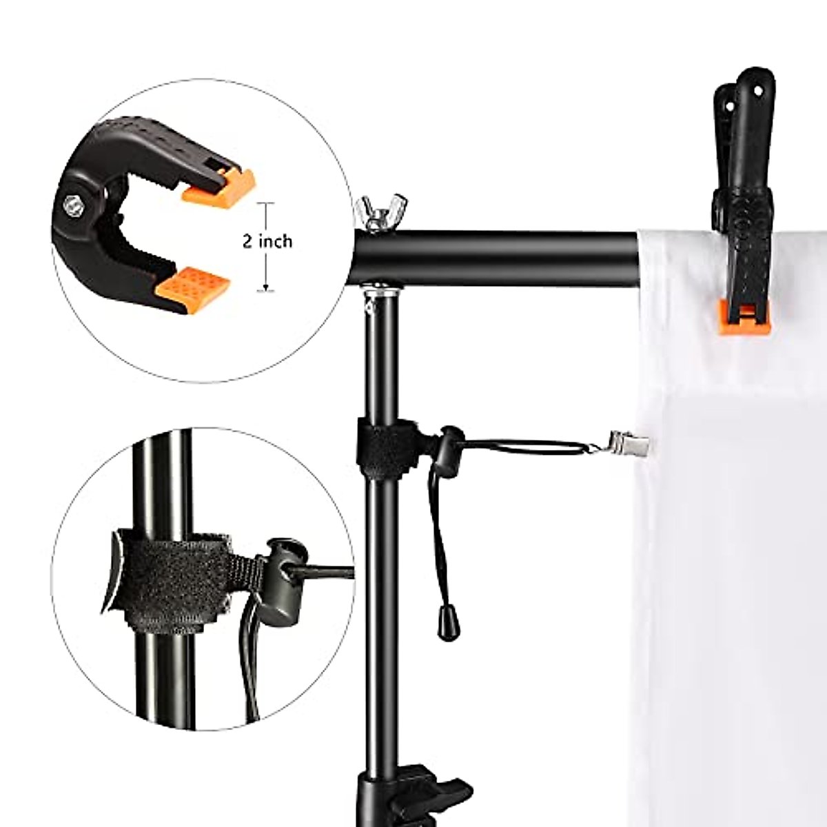 Backdrop Stand 8.5x10ft Adjustable Background Support System Kit Photo Backdrop Stand with 3 x Spring Clamps for Parties Photography Photo Video