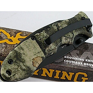 Browning Knives 276 Mossy Oak Linerlock Knife with Black Blade