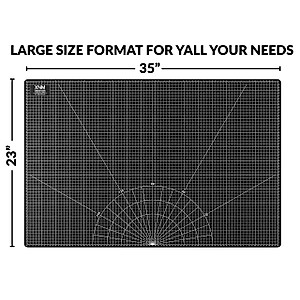 XNM Creations Premium Self Healing Cutting Mat - 24 Inches by 36 inches - A1, 3 Layer Quality PVC Construction - Dual Sided, Imperial and Metric Grid Lines - Perfect for Cutting, Sewing, and Crafts