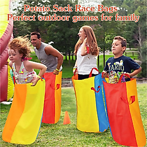 Dreampark Outdoor Games Potato Sack Race Bags for Kids Adults 4-10 Players, Carnival Birthday Party Easter Field Day Games Outside Lawn Yards Family Reunion Games 3 Legged Race and Egg Spoon Race