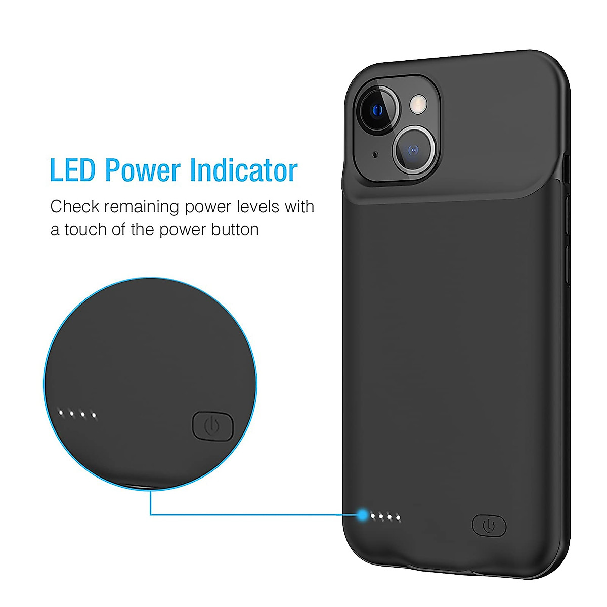 LALKONS Battery Case for013 Mini (5.4 inch) Rechargeable Extended Battery Charger Case (Black)