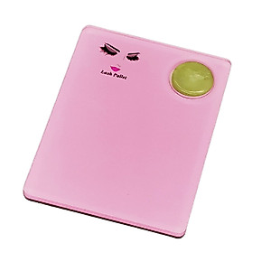 Sisiter 2-in-1 Acrylic Eyelash Extension Pallet + Round Jade Stone Set Eyelash Grafting Tool Pad Lash Tray Gasket (Pink)