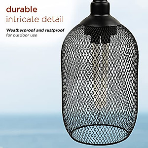 Alpine Corporation QTT391SLR-TM Solar Hanger w/White LED Light, 12", Black