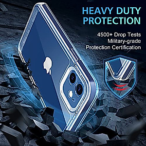 WISMURHI Crystal Clear Case for iPhone 12, [Never Yellow], [Camera Protection], [MagSafe Adaptation], Soft Slim Silicone Phone Cover Case, Shockproof iPhone 12 Case Protective Transparent, 6.1''