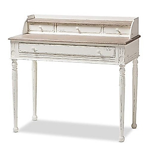 Baxton Studio Anjou Traditional French Accent Writing Desk, White
