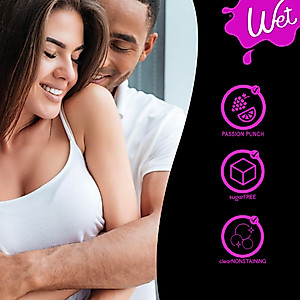 Wet Fun Flavors Passion Punch 4 in 1 Warming Flavored Tasty Lube 3 Fl Oz, Premium Personal Lubricant, Men, Women and Couples, Ideal for Foreplay & Massage, Paraben Free, Gluten, Stain, & Sugar Free