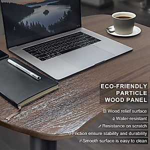 HAOOAH Pneumatic Adjustable Height Desk, Laptop Standing Desk, Rolling Sit-Stand Cart, Mobile Podium Portable Lectern for Home, Office& Classroom, 26" 19.3" Platform (29" to 46.9" H)，Brown