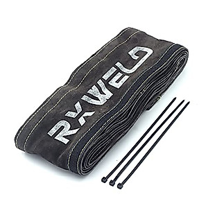 RX WELD Dark Grey TIG Welding Torch Cable Cover Flame-Resistant Leather Kevlar Stitched,MIG/Plasma Cable Sleeves Tig Cover,137''