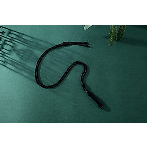 XIANNVXI Cool Necklace for Men Bar Necklace Black Obsidian Crystal Necklace Adjustable Rope Natural Gemstone Rectangle Pendant Necklaces Jewelry