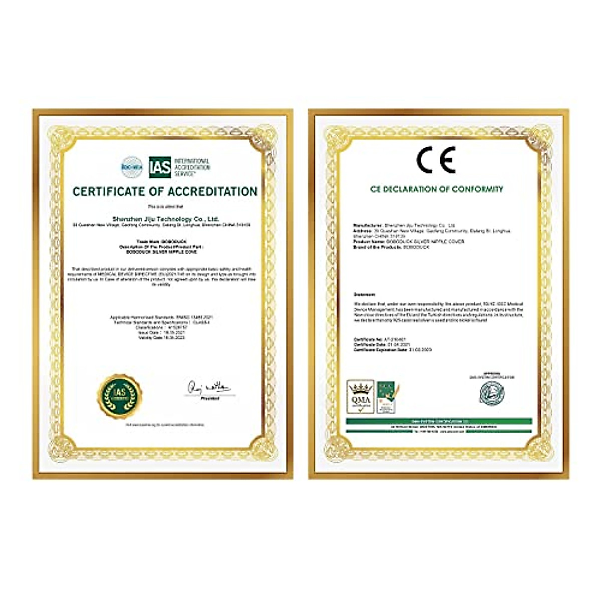 Boboduck Nipple Shields for Nursing Newborn - Large Size 999 Silver Nursing Cups Soothe Nursing Nipple, BreastfeedingEssentials Nipple Cover, Nipple Guards Protector for Breastfeeding